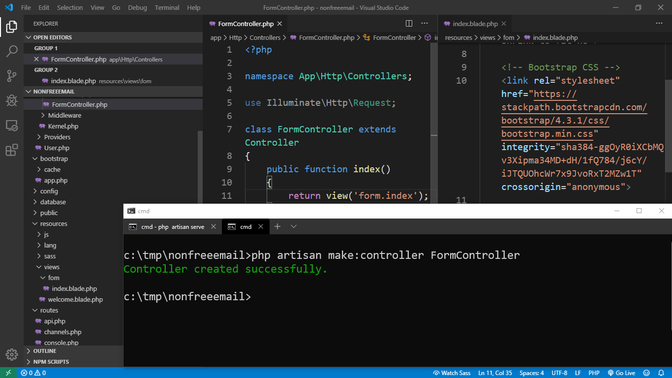 How To Configure Client Side Email Form Only Allow Business Email Address In Laravel Using