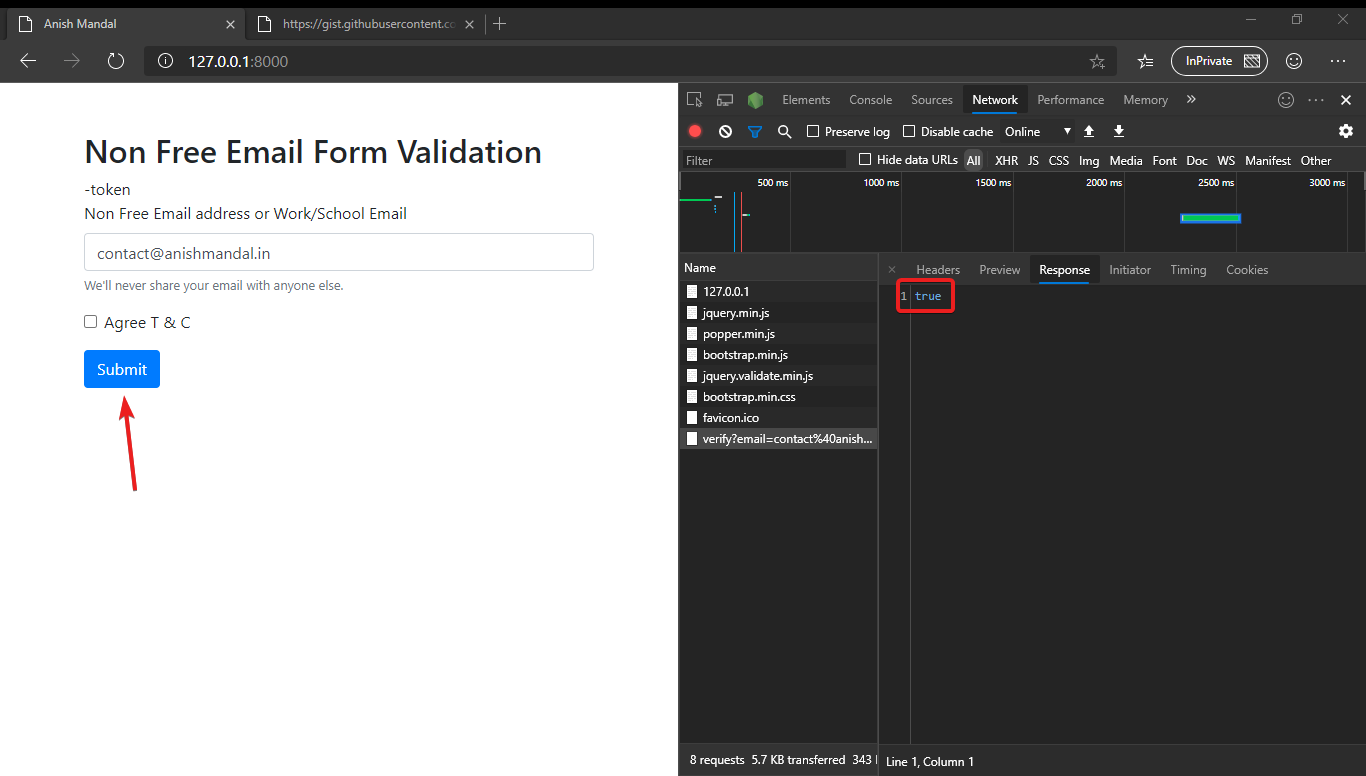 How To Configure Client Side Email Form Only Allow Business Email Address In Laravel Using