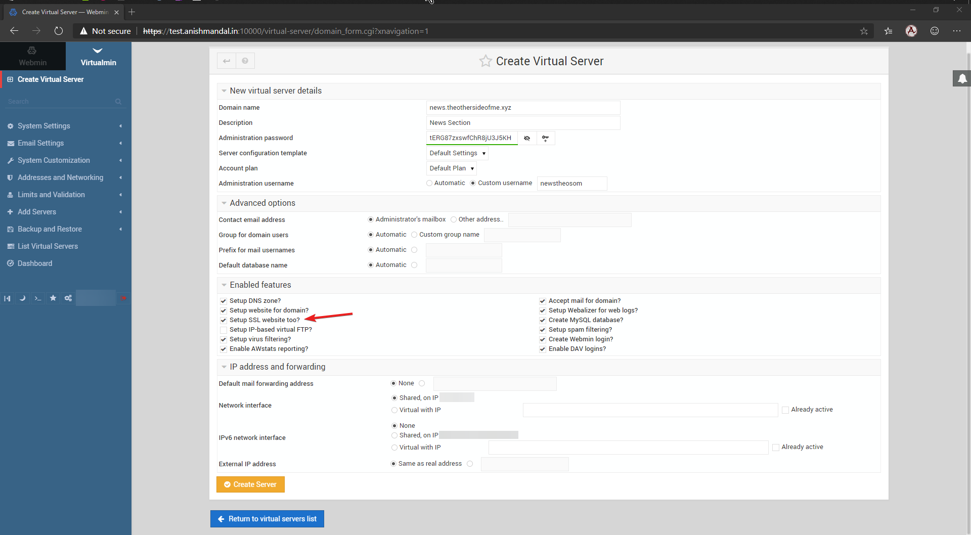 How To Create Virtual Server In Virtualmin For Email Service And