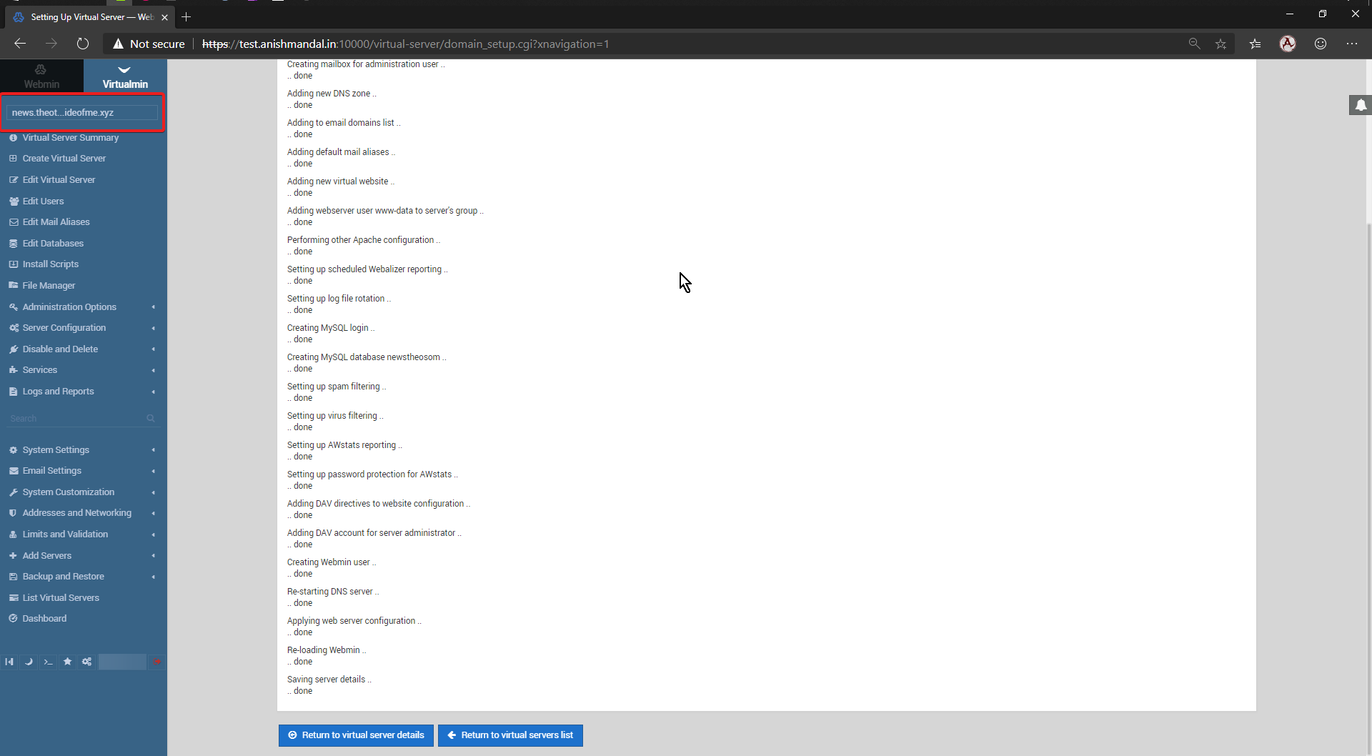 How To Create Virtual Server In Virtualmin For Email Service And