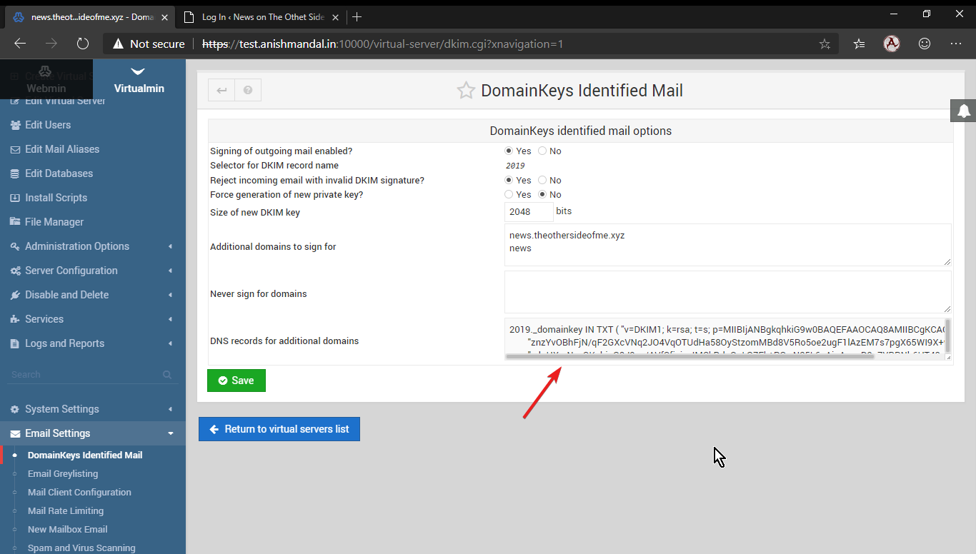 How To Create Virtual Server In Virtualmin For Email Service And Wordpress Blog Hosting Anish